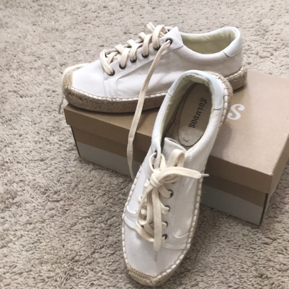 Soludos | Shoes | Worn Once Soludos Cream Espadrille Sneakers | Poshmark